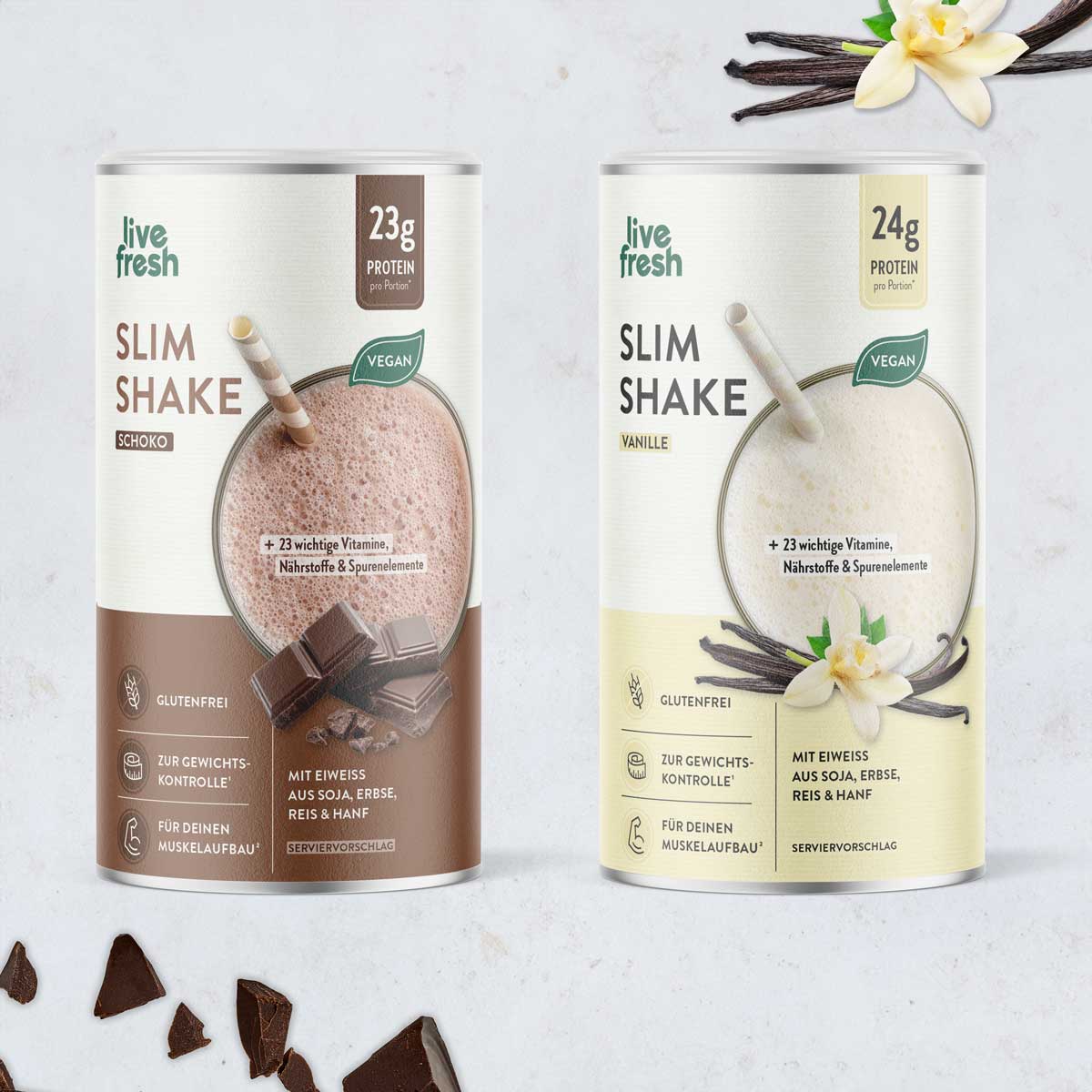 Veganer SlimShake/Trinkmahlzeit | LiveFresh